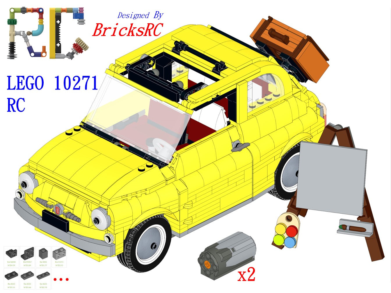 [Instructions] Motorize LEGO 10271 Fiat 500 – BricksRC